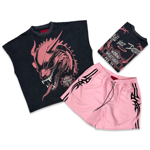 Wrathboy “Your Demons” Pink Oversized Short Set – Era Clothing Store