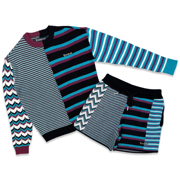 TRNCHS Sidi Sweater Short Set (Blue) – Era Clothing Store