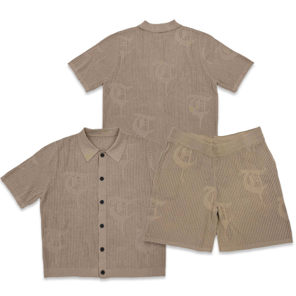 TRNCHS “Bahr” Brown Button Up Short Set – Era Clothing Store