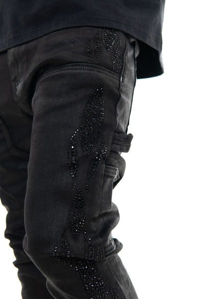 Vicious “Embellished Wax” Coated Jeans – Era Clothing Store